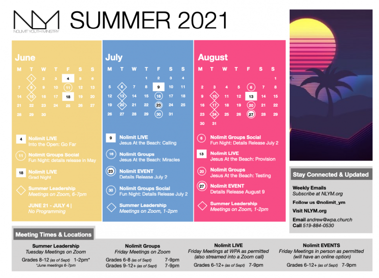 Summer 2021 Calendar – Waterloo Pentecostal Assembly – Church